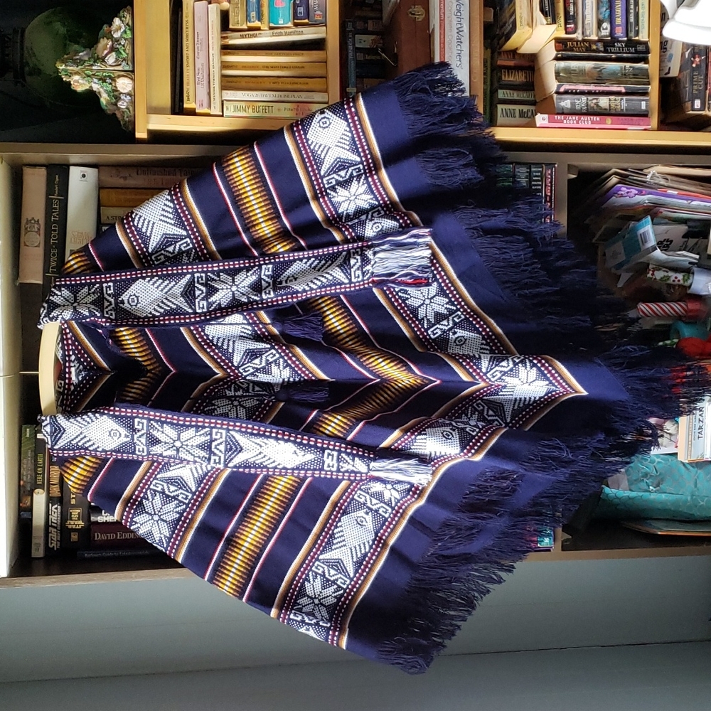 Native World Poncho Wool/Cotton Ecuador - Gem